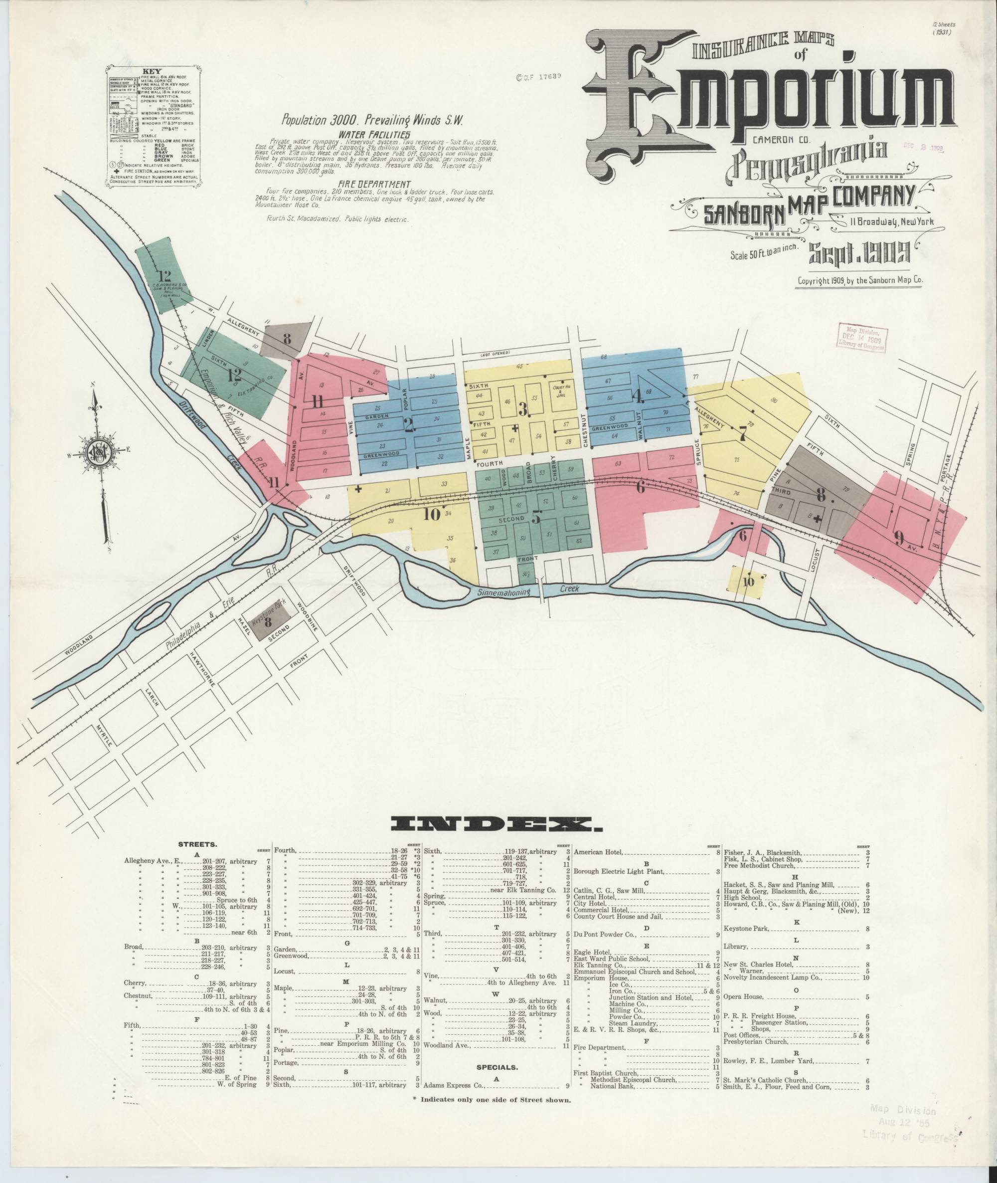 Emporium, Pennsylvania (1909) – Sanborn Fire Maps