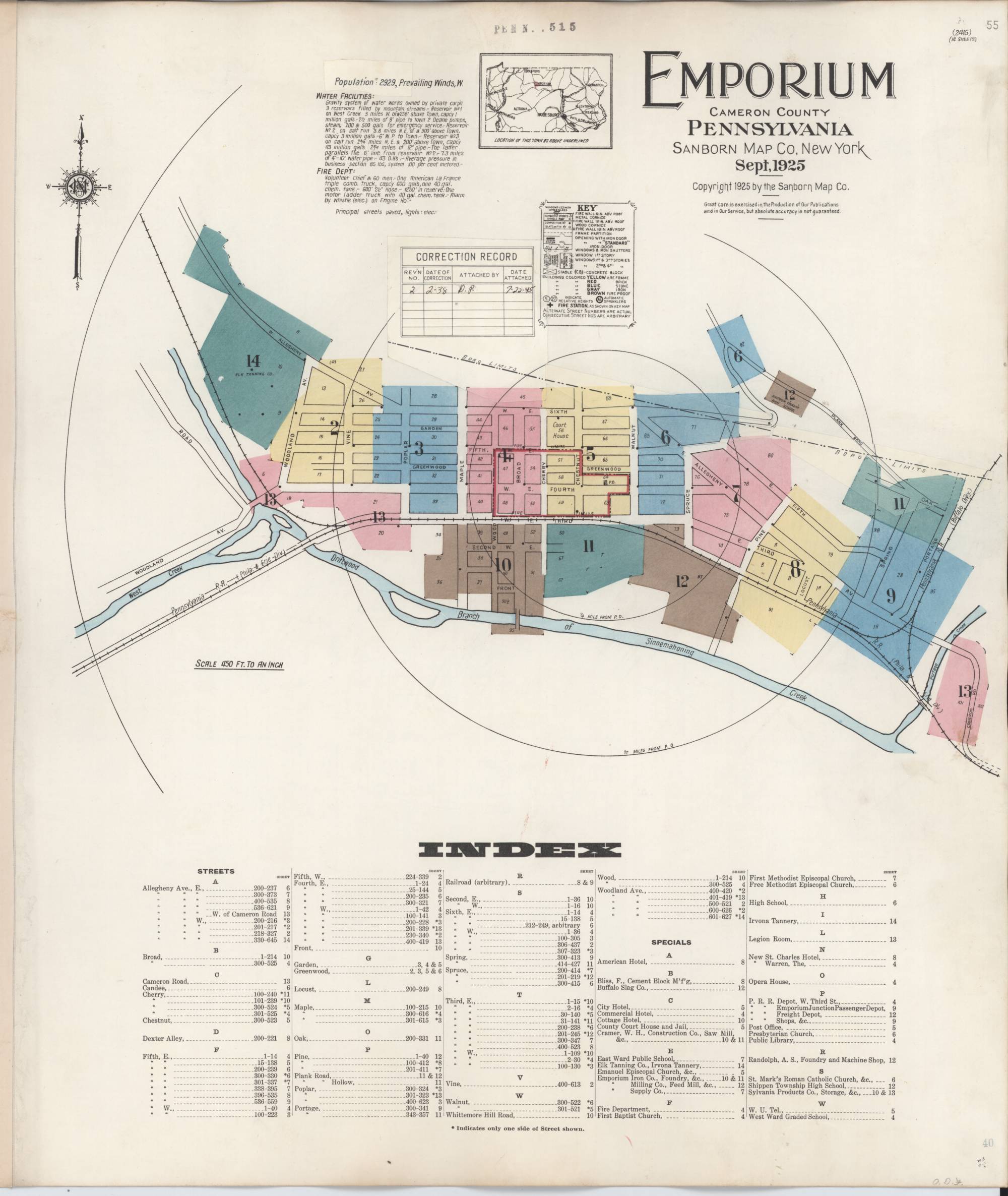 Emporium, Pennsylvania (1925) – Sanborn Fire Maps