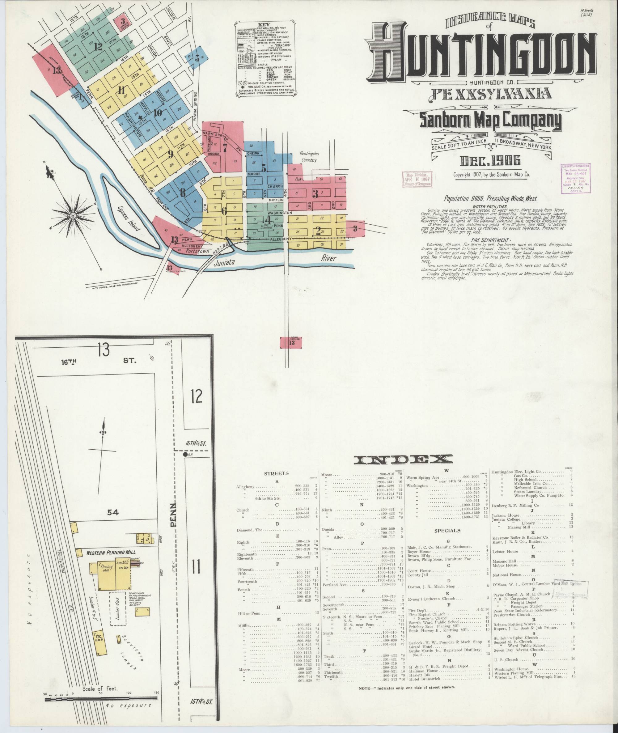 Huntingdon, Pennsylvania (1906) – Sanborn Fire Maps