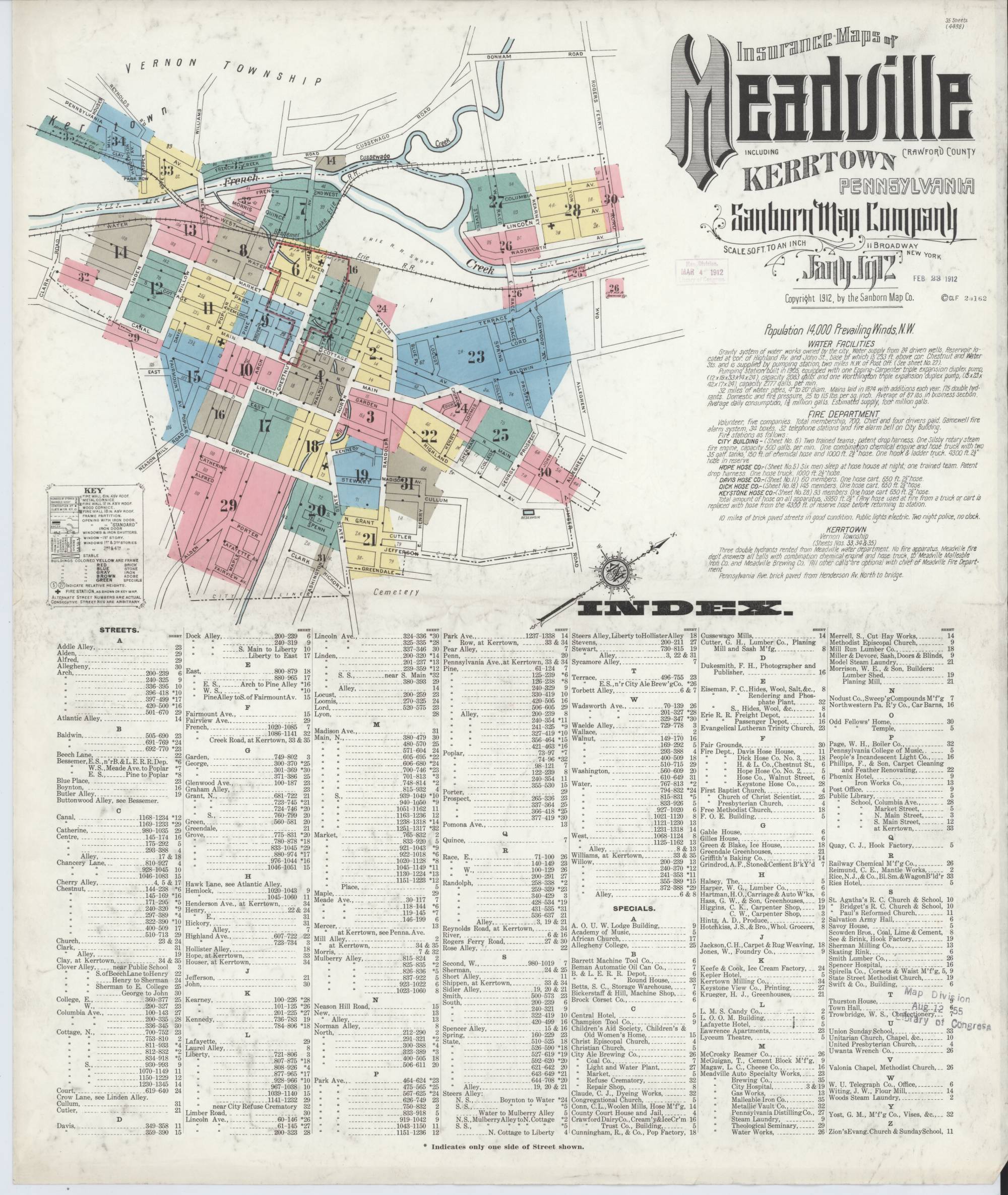 Meadville, Pennsylvania (1912) – Sanborn Fire Maps
