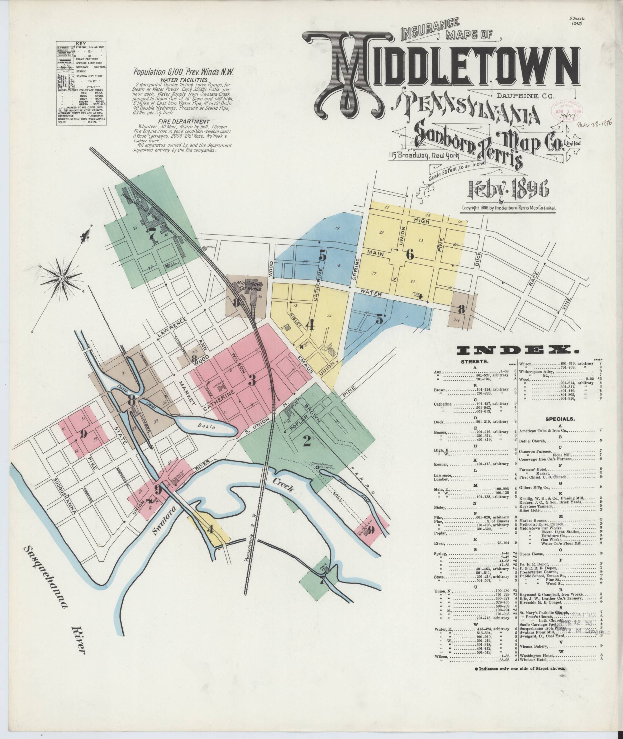 Middletown, Pennsylvania (1896) – Sanborn Fire Maps